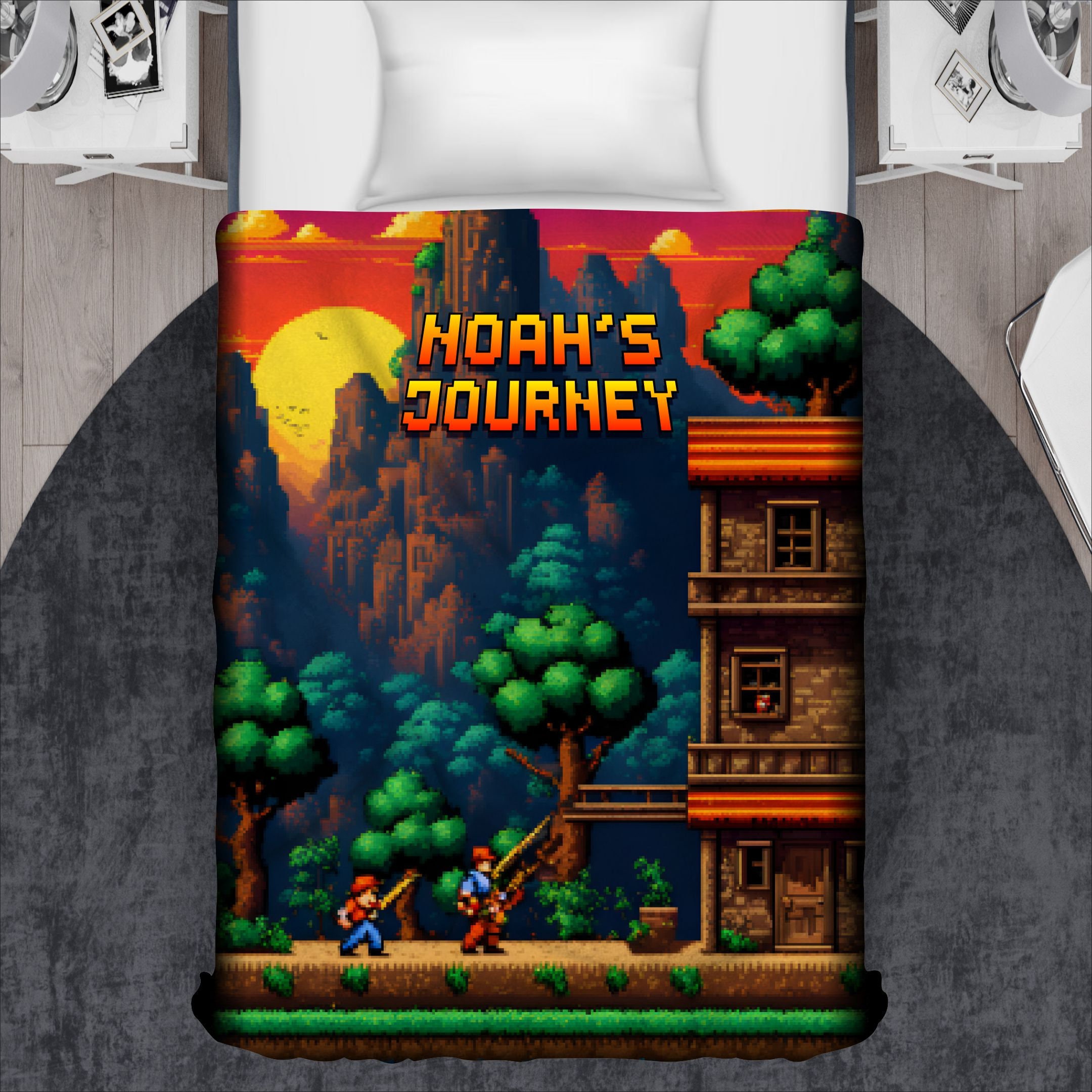 Retro Videogame Pixel Art With Custom Name - Personalized Video Game ...