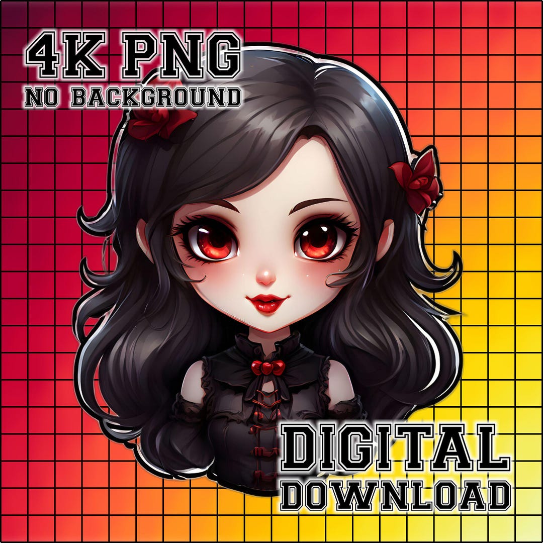 Cute Vampire Girl 3 - Transparent PNG Digital Download Image ...