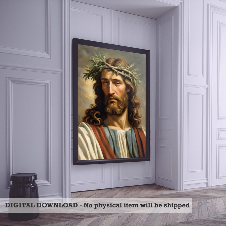 Sad Jesus Looking at You - Printable Wall Art - Digital Download - Wall ...