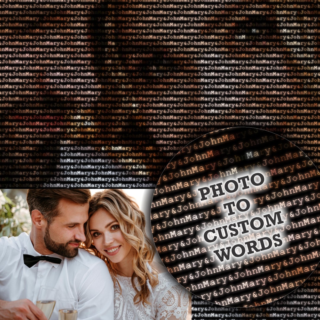 Custom Photo to Words, Names or Any Character Set. ASCII Art Digital ...