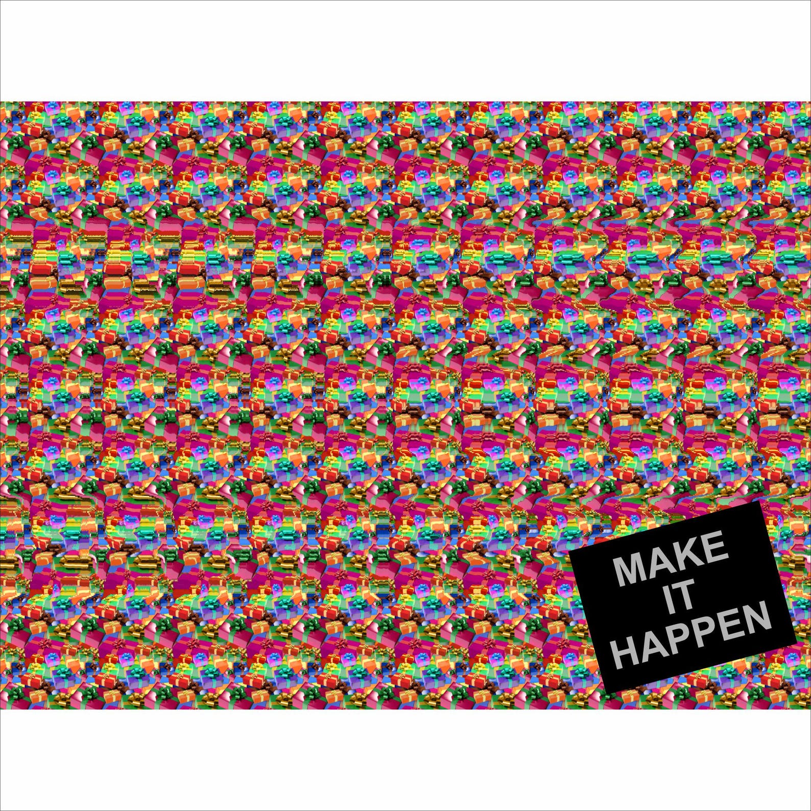 Hidden MOTIVATIONAL Positive Secret Message in 3D Stereogram Printed ...