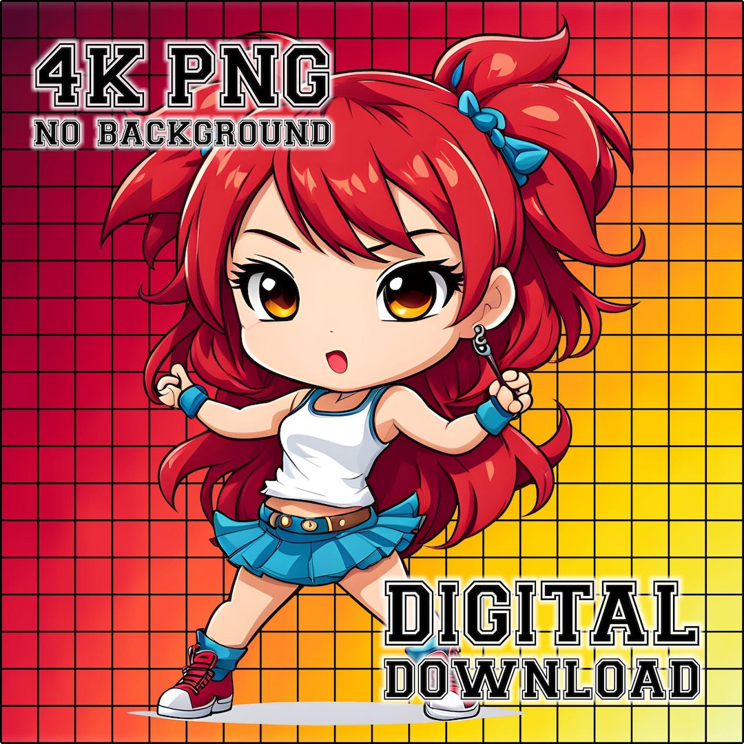 Cute Chibi Kawaii Girl 2 - Transparent PNG Digital Download Clipart ...