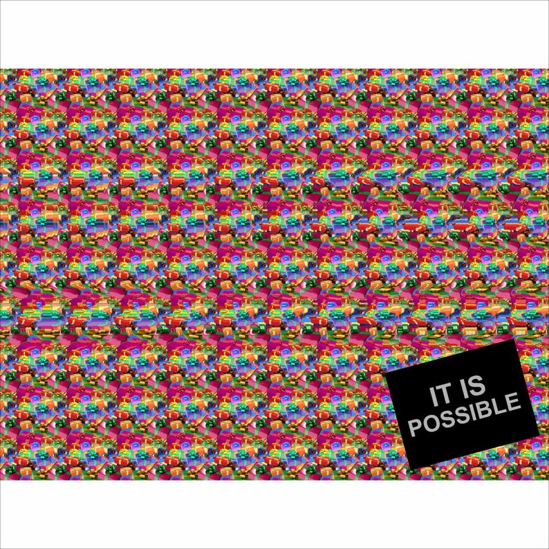 Hidden MOTIVATIONAL Positive Secret Message in 3D Stereogram Printed ...