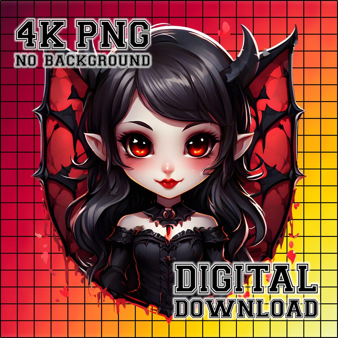 Cute Vampire Girl 7 - Transparent PNG Digital Download Image ...