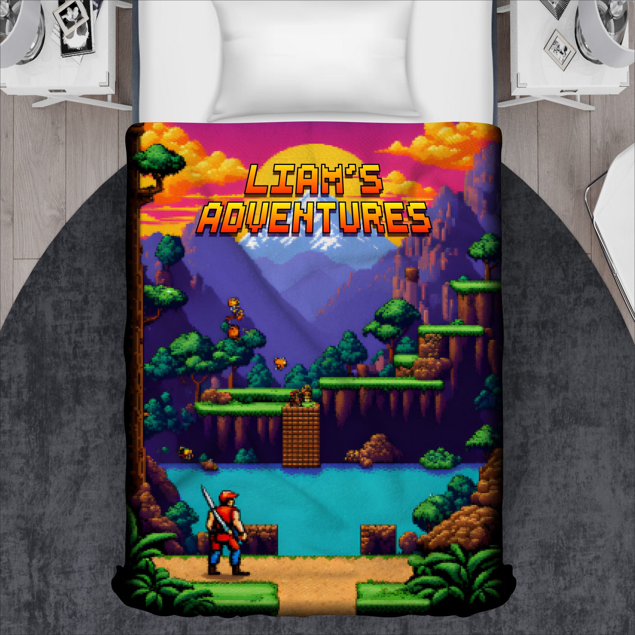 Retro Videogame Pixel Art With Custom Name - Personalized Video Game ...