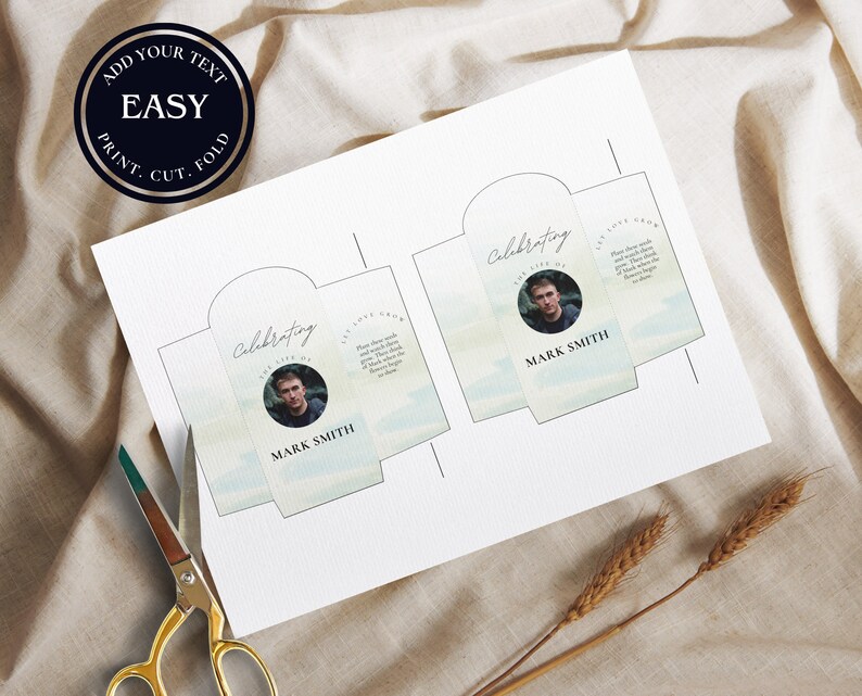 Seed Packet Garden Grace Canva Template Celebration of Life Stationary ...