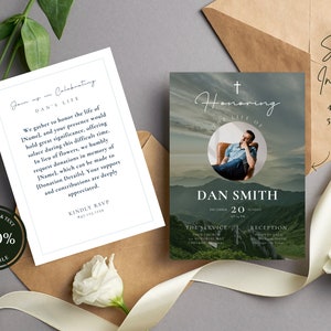 Editable Funeral Invite & E-vite Divine Wonder Canva Template ...