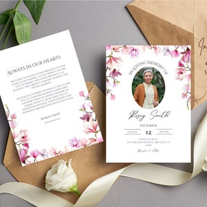 Editable Funeral Bundle Orchid Blooms Editable Template Celebration of ...