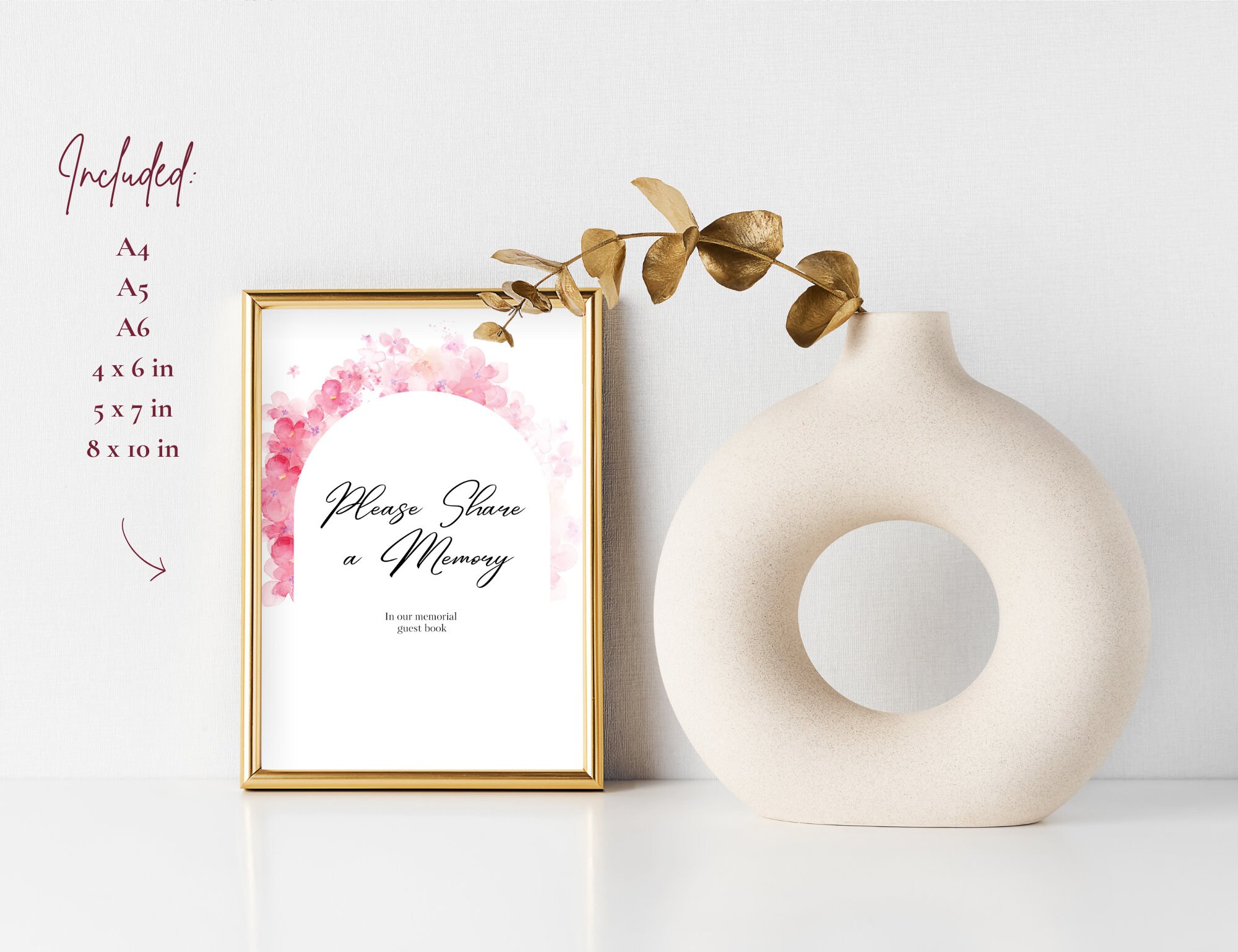 Editable Funeral Bundle Modern Pink Floral Editable Template ...