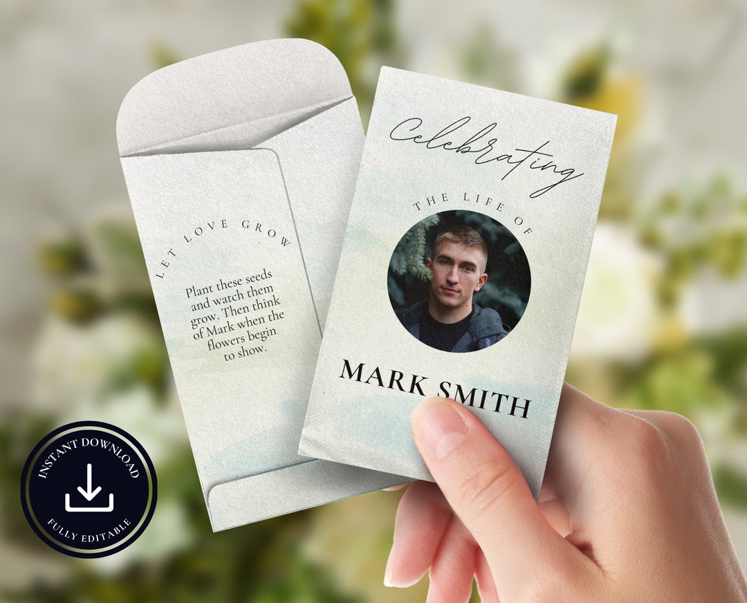 Seed Packet | Garden Grace | Canva Template | Celebration of Life ...