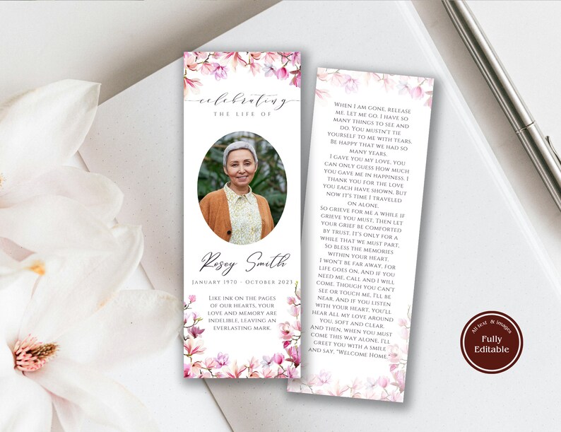 Editable Funeral Bundle Orchid Blooms Editable Template Celebration of ...