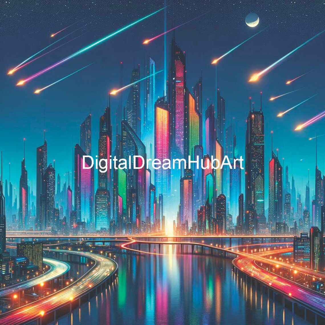 City Scape digital Art - Etsy