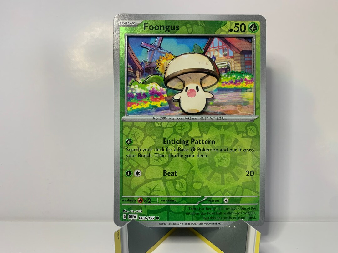 3D Foongus Pokemon Card - Etsy