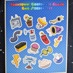 Toontown Corporate Clash Gags Sticker Sheet - Etsy