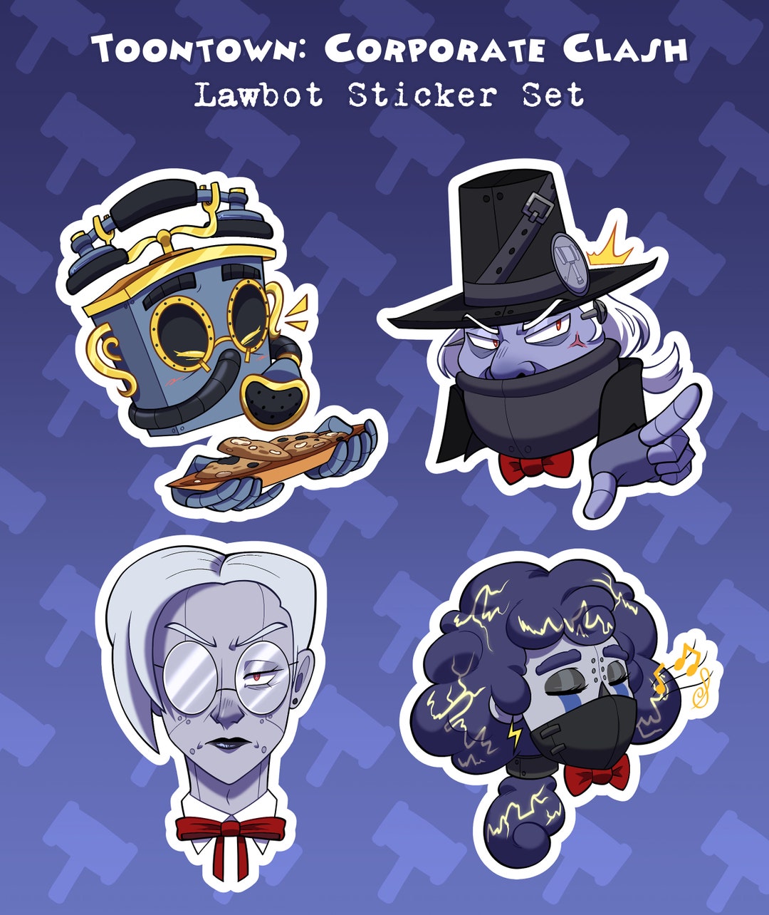 Toontown Corporate Clash Lawbot Sticker Sheet - Etsy