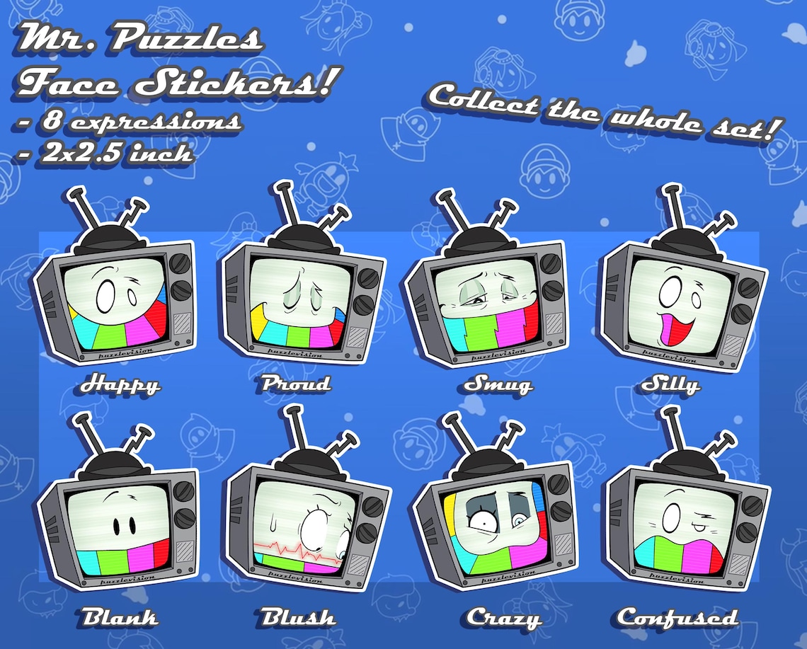 SMG4 Mr. Puzzles Expression Stickers | SMG4 Merch - Etsy