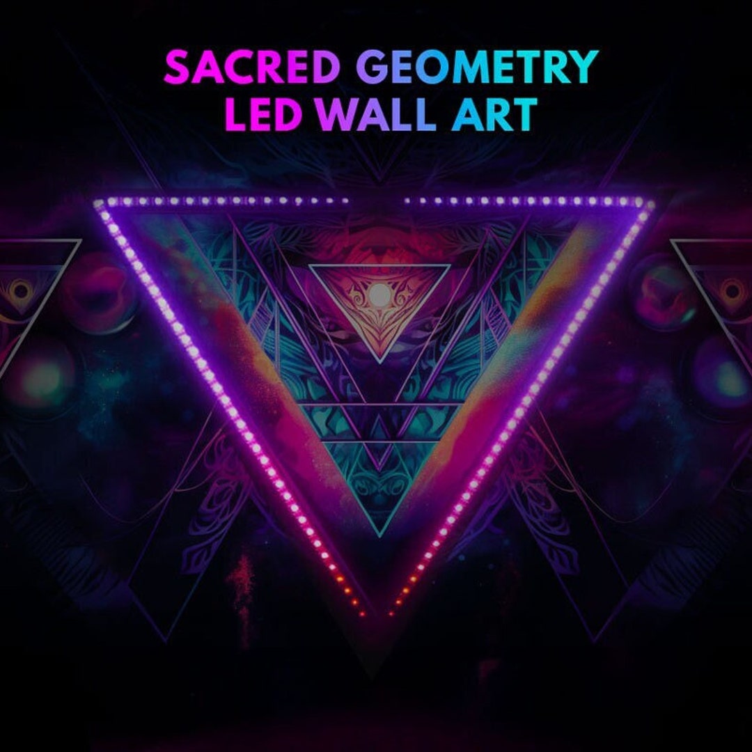 LED Sacred Geometry Yantra Open Triangle Lighted Wall Art 24 Moving ...
