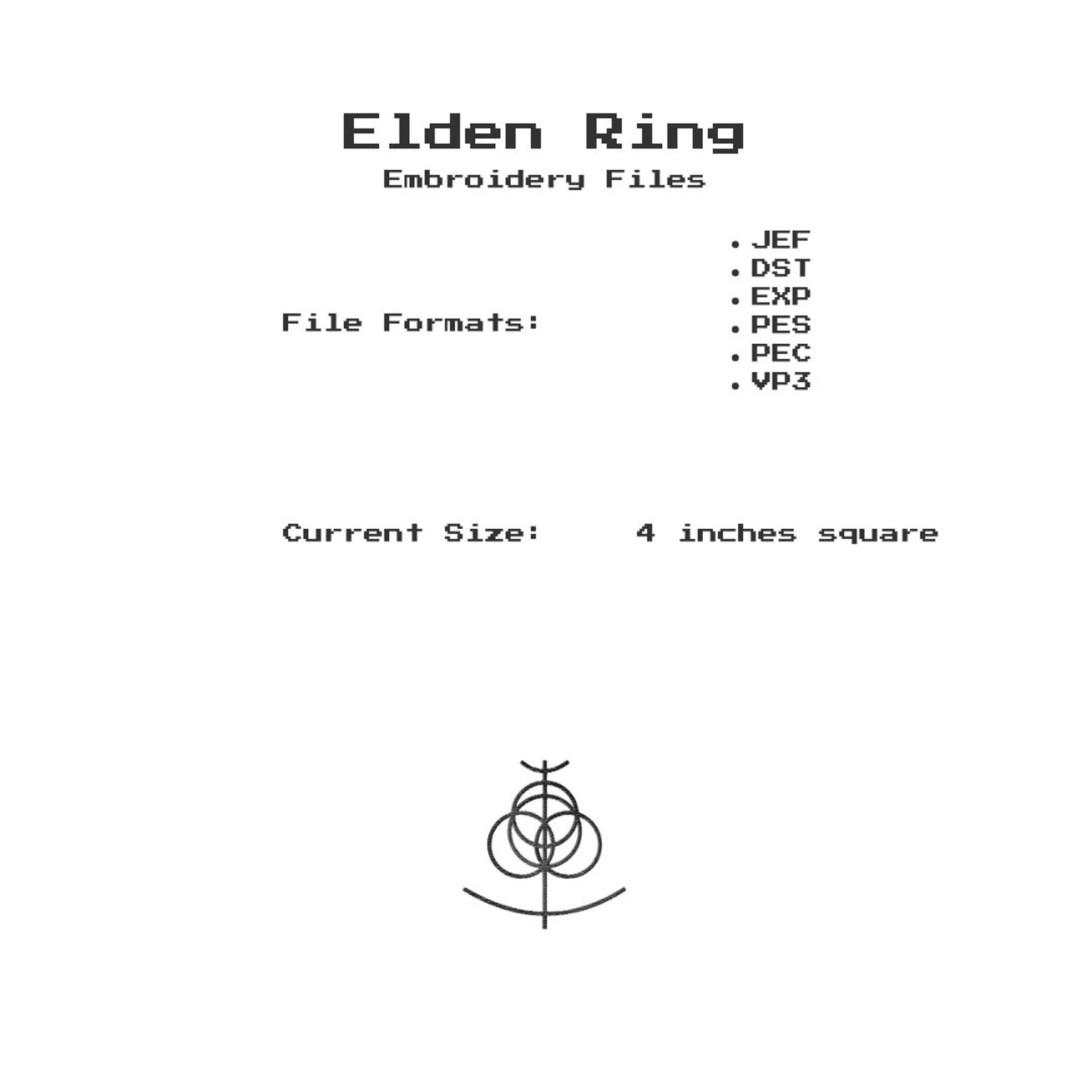 Elden Ring Embroidery Design Files - Etsy