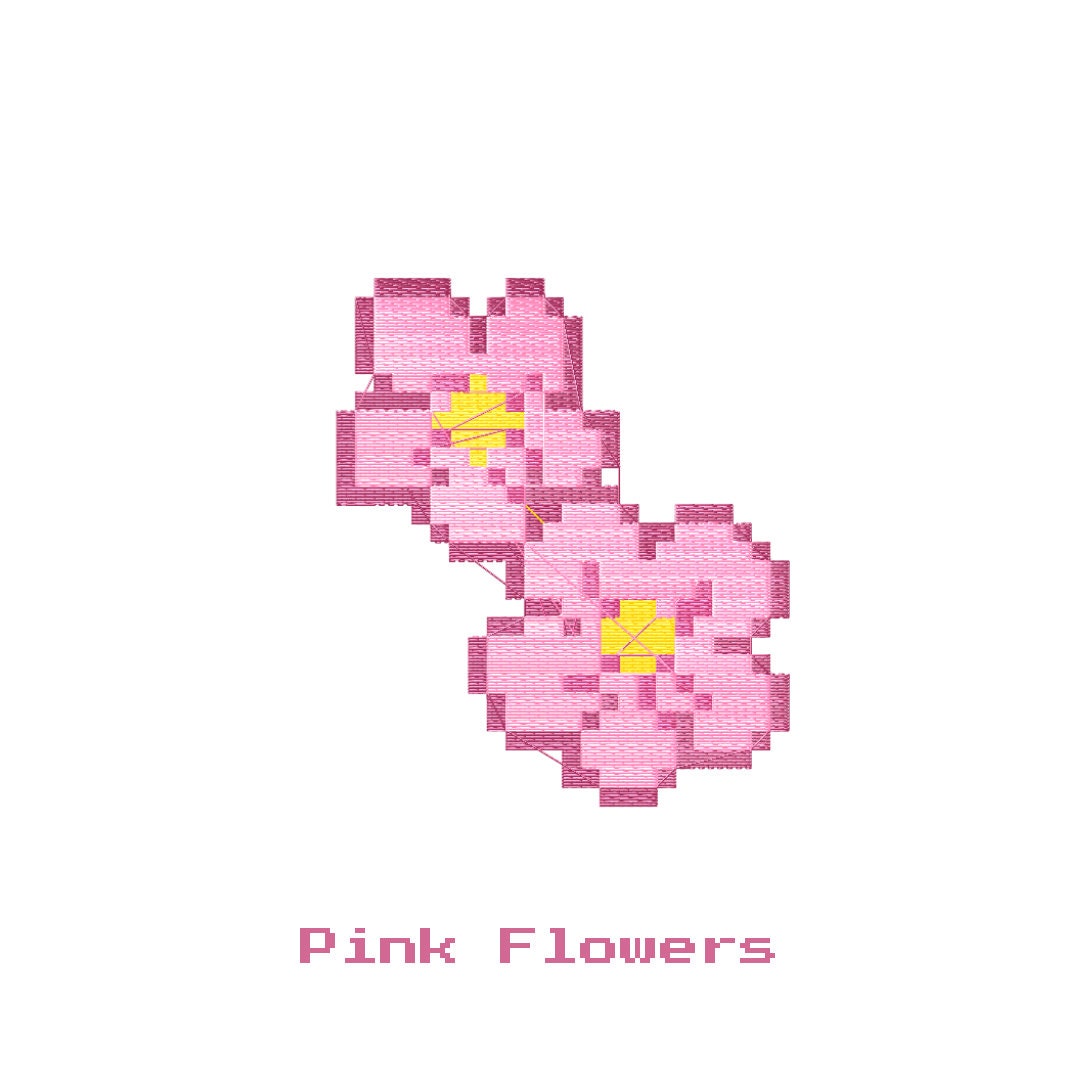 Pink Flowers Embroidery Design Files - Etsy