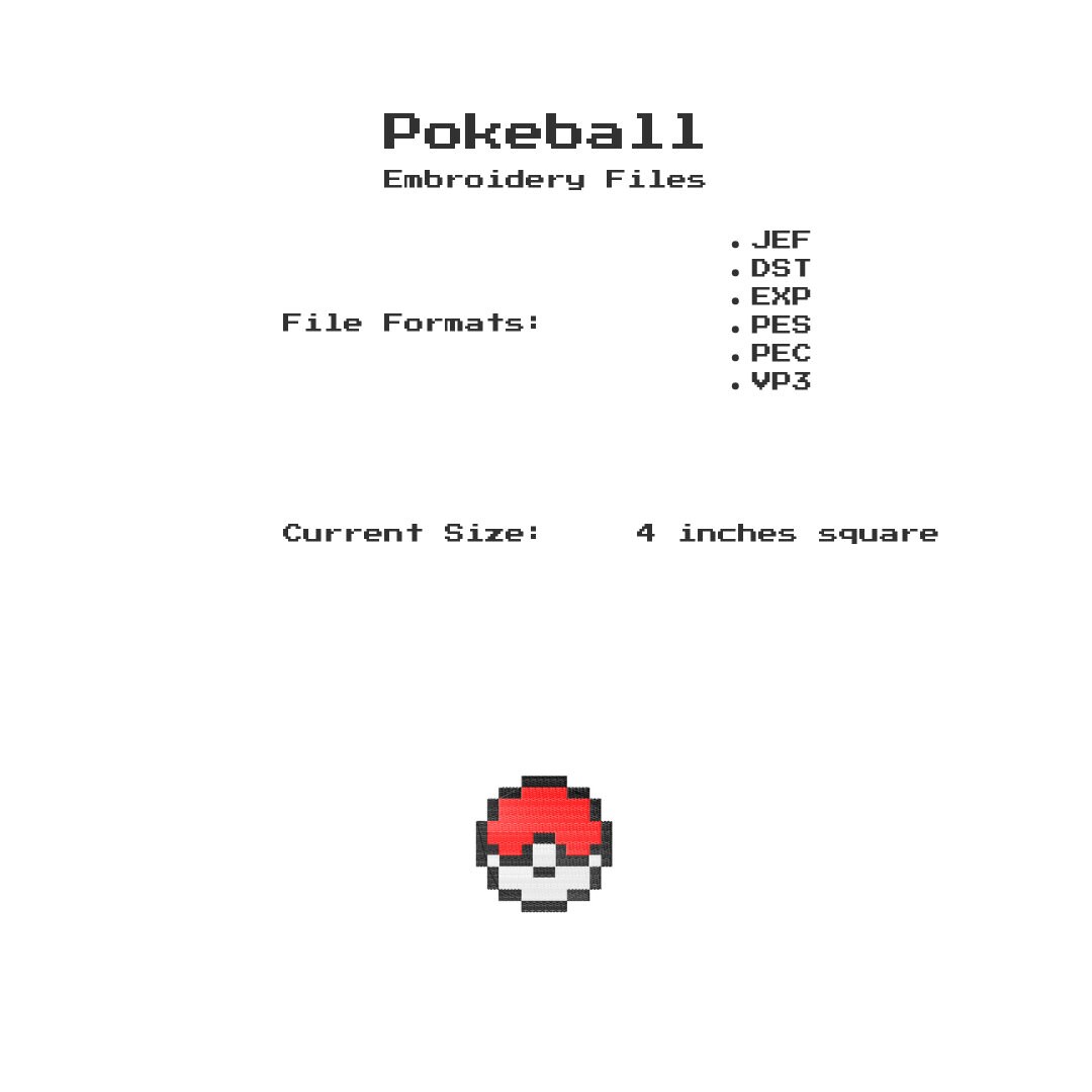 Pokeball Embroidery Design Files - Etsy