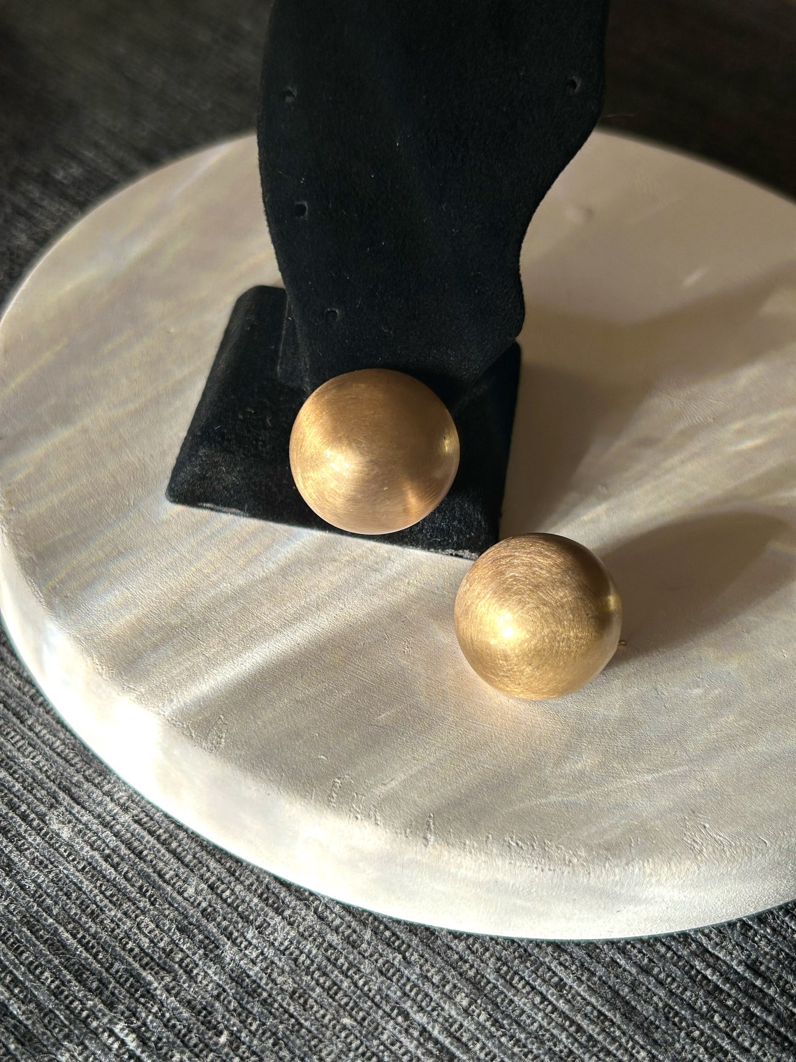 Gold Matte Ball Earrings, Gold Ball Earrings, Matte Gold Earrings ...