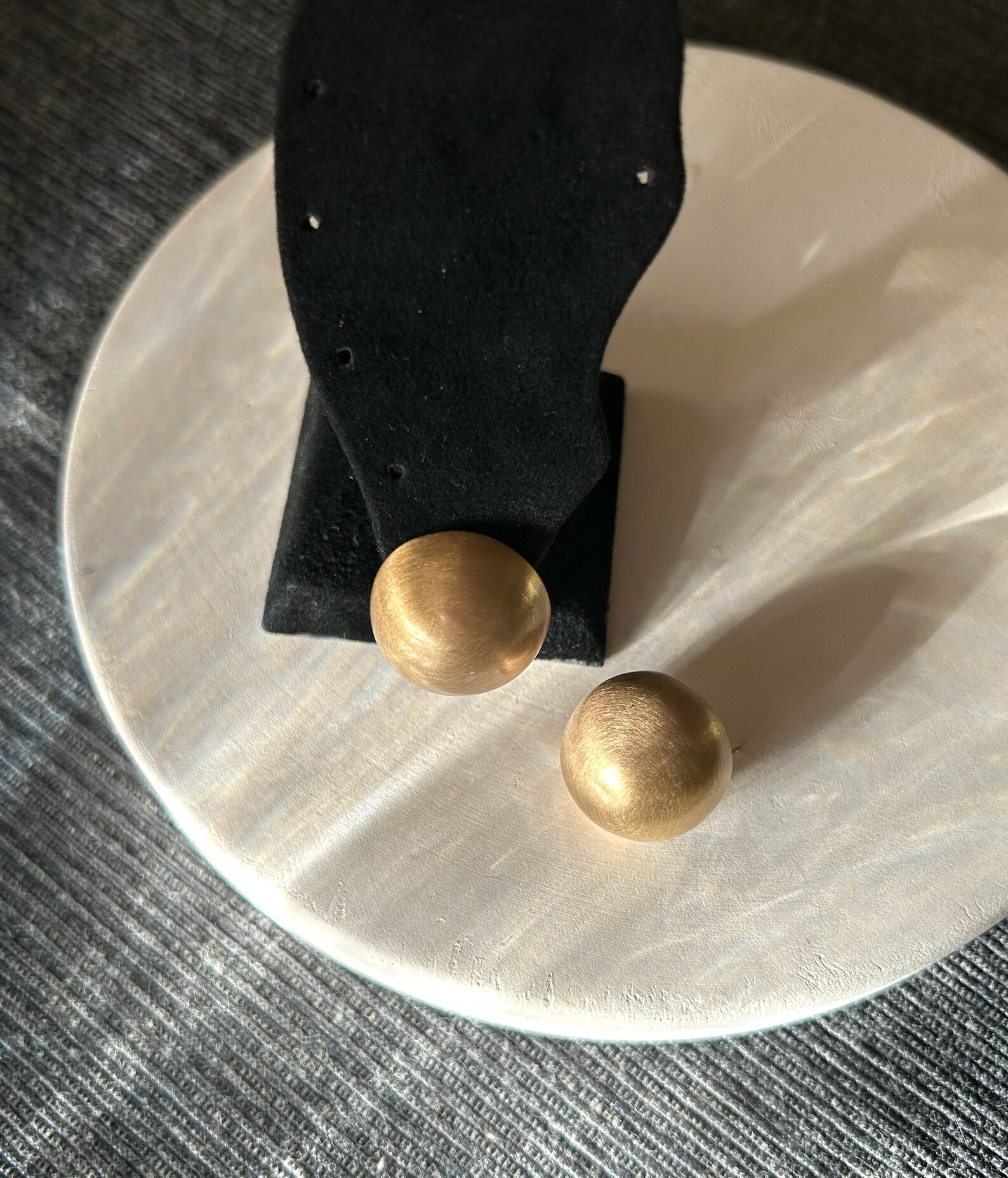 Gold Matte Ball Earrings, Gold Ball Earrings, Matte Gold Earrings ...