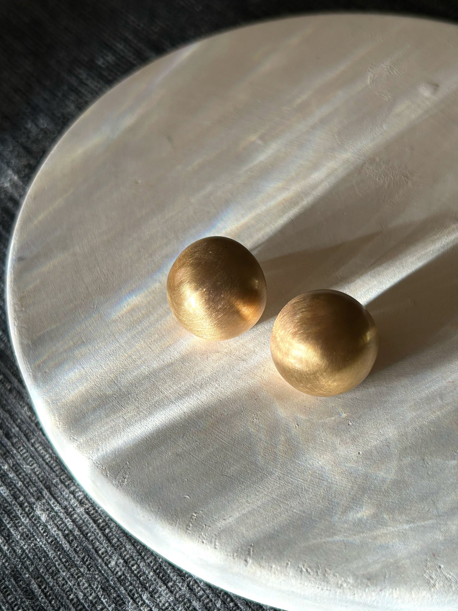Gold Matte Ball Earrings, Gold Ball Earrings, Matte Gold Earrings ...