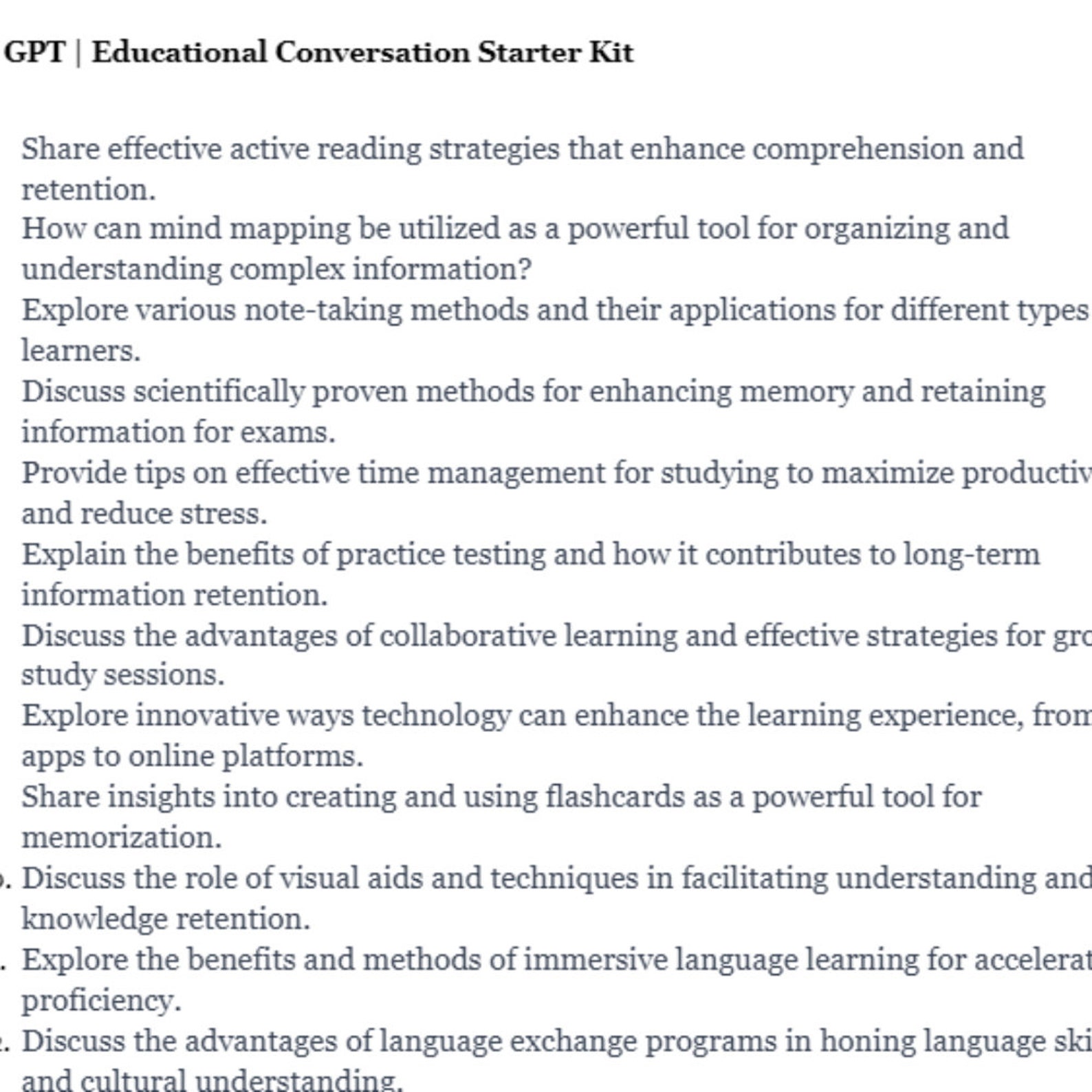 Chat GPT | Educational Conversation Starter Kit - Etsy