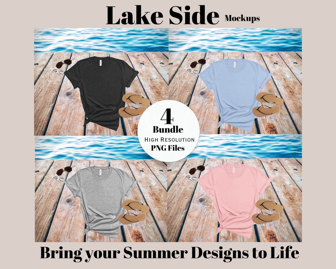 Lake Side Mockups | 13 Mockup Bundle | Summer Time Theme| Lake Backdrop ...