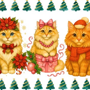 Christmas Cat Clipart Bundle – Holiday PNG Graphics, Commercial Use - Etsy