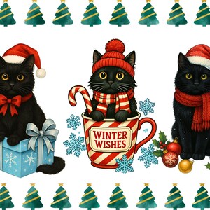 Christmas Cat Clipart Bundle – Holiday PNG Graphics, Commercial Use - Etsy