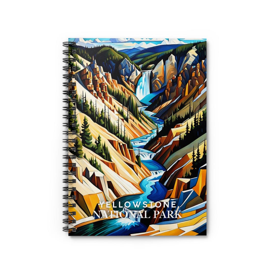 Artistic Yellowstone Waterfall Spiral Notebook - Ruled Line, Travel ...