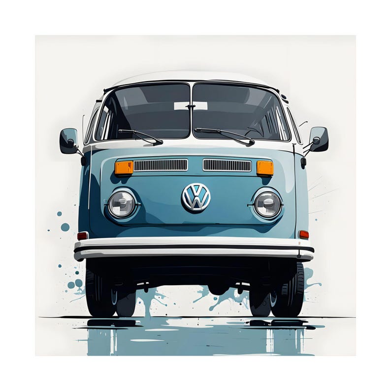 Vertical Poster, VW Bus Minimalist Art Print, Matte Wall Art Decor ...