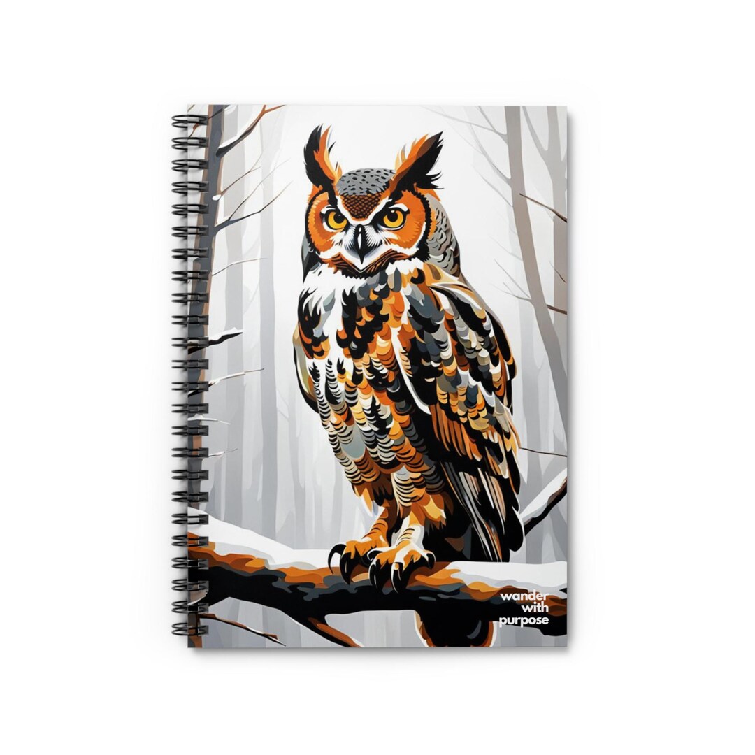 Great Horned Owl Spiral Notebook - Ruled Line, Nature Lover Gift ...