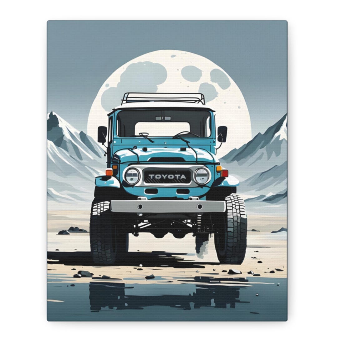 FJ40 Toyota Landcruiser Canvas Art: Minimalist Car Print - Etsy