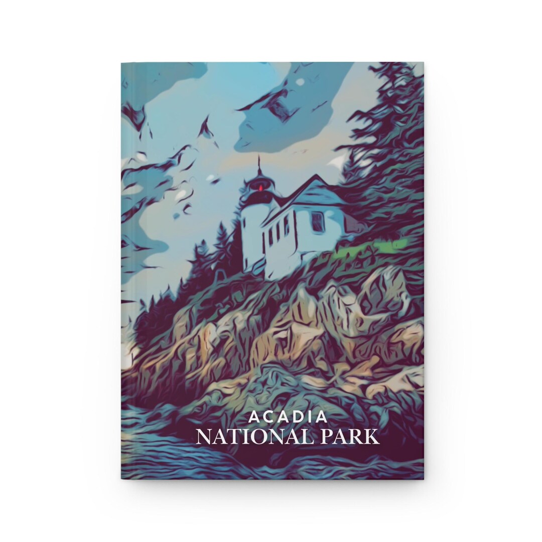 Hardcover Journal, Abstract Art Acadia National Park, Matte Finish ...