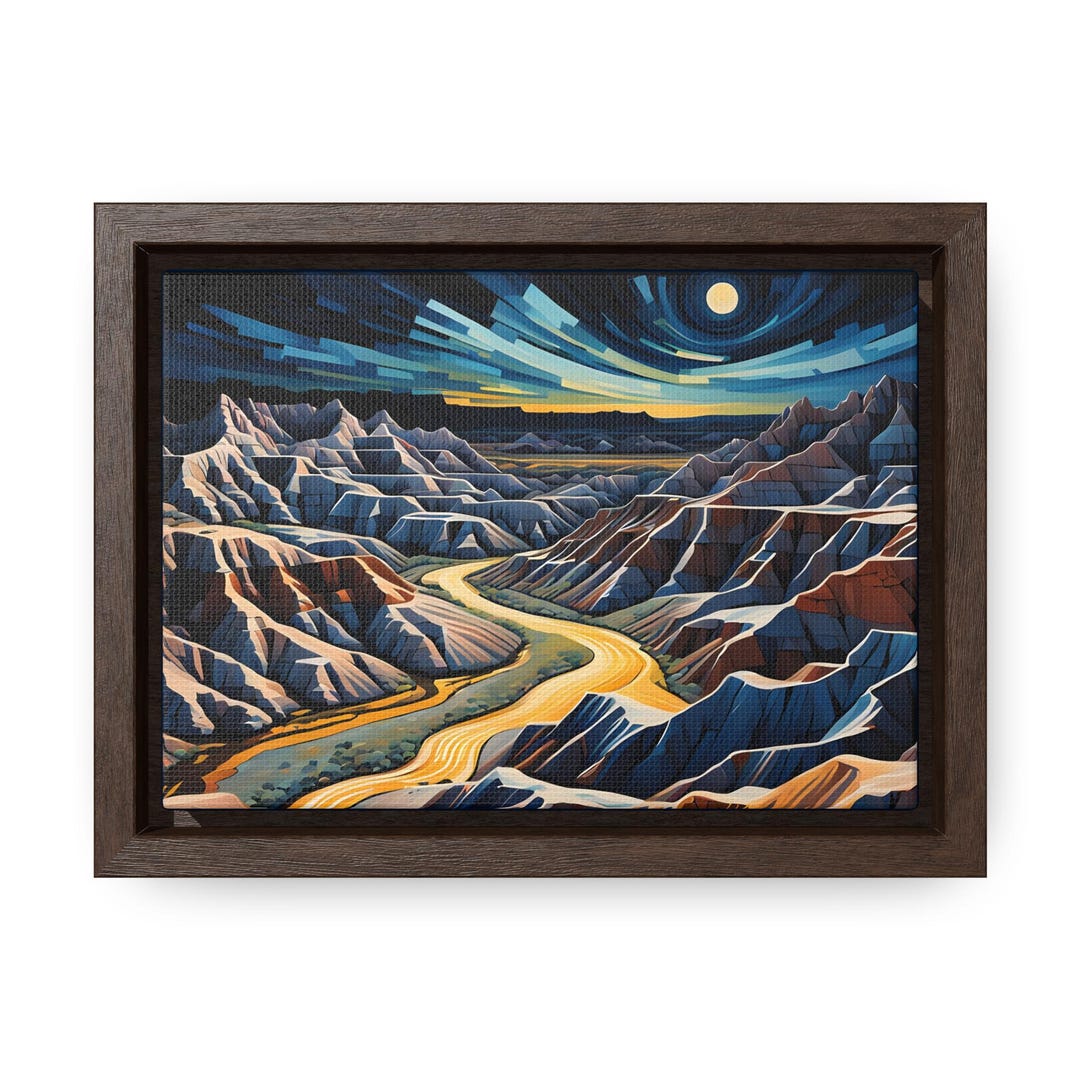 Canvas Wraps, Badlands National Park Abstract Painting, Horizontal ...