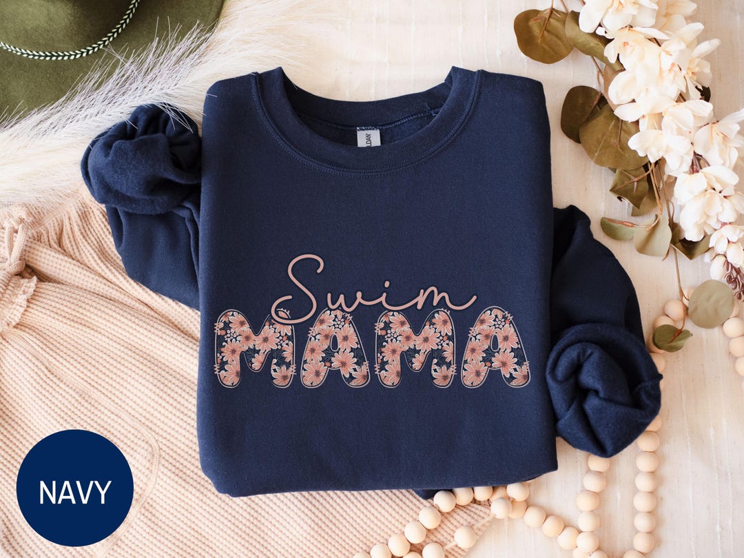 Floral Swim Mom Sweatshirt, Swim Team Mama Sweater, Swimming Mom Shirt ...