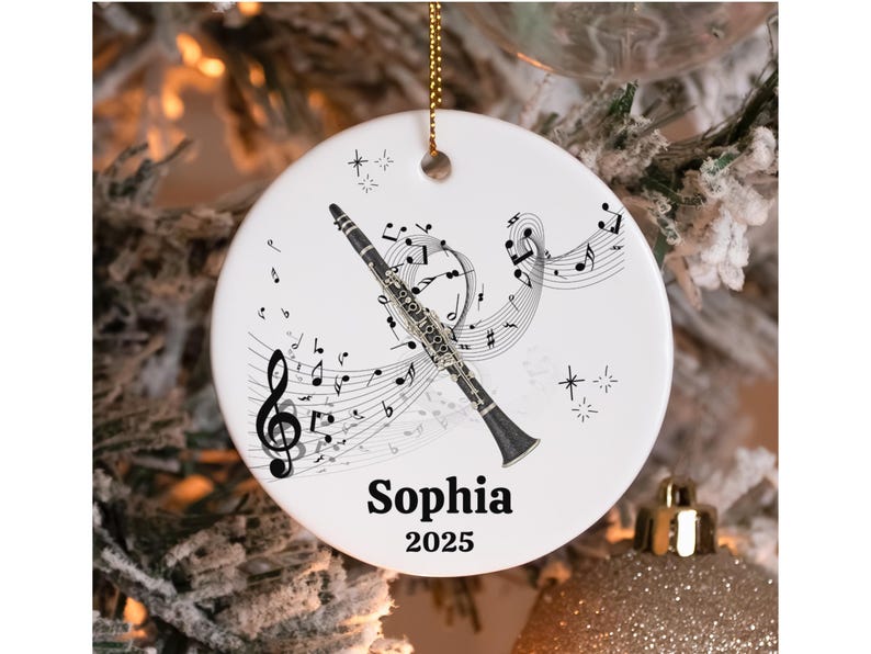 Personalized Clarinet Ornament, Custom Musician Gift, Ceramic Music ...