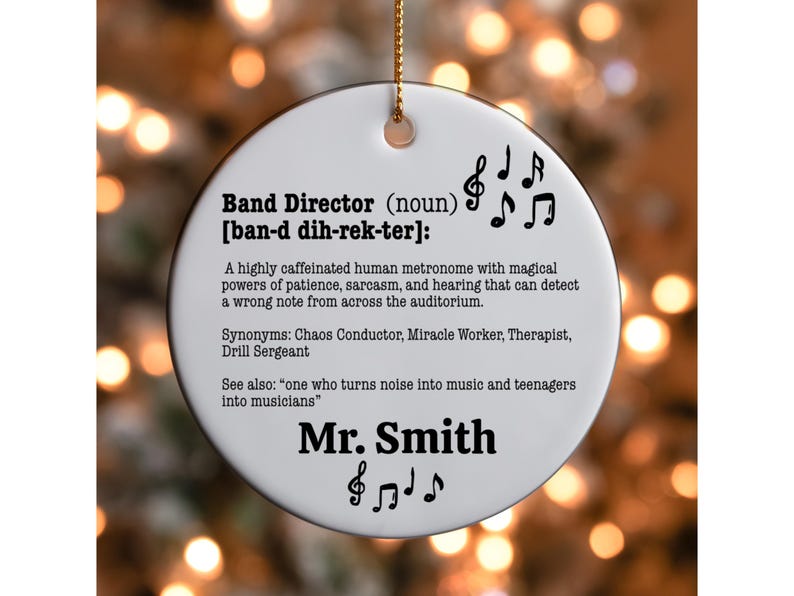 Personalized Band Director Ornament, Custom Band Teacher Gift, Band ...