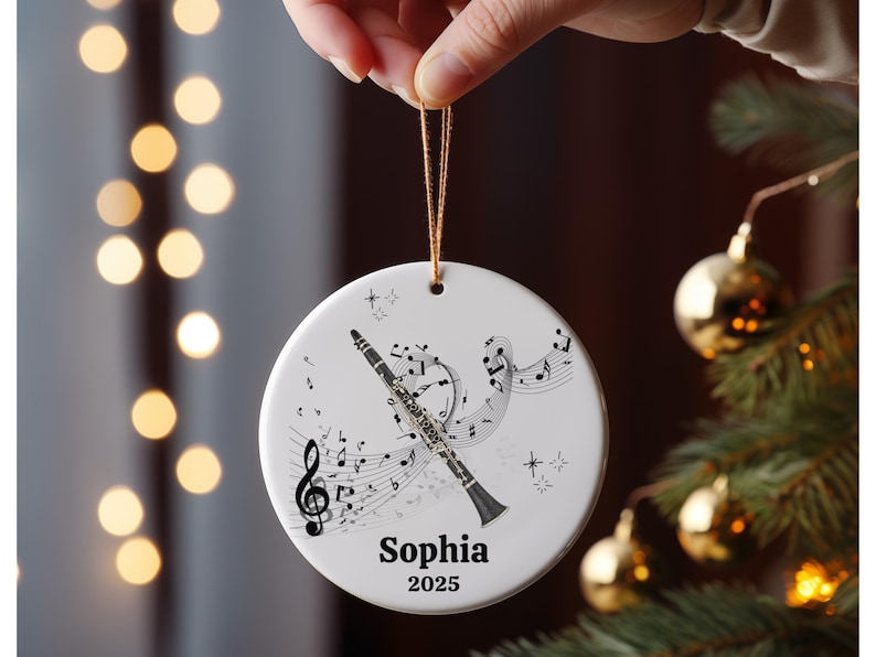 Personalized Clarinet Ornament, Custom Musician Gift, Ceramic Music ...