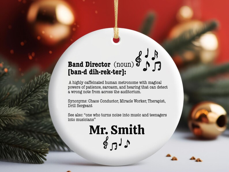 Personalized Band Director Ornament, Custom Band Teacher Gift, Band ...