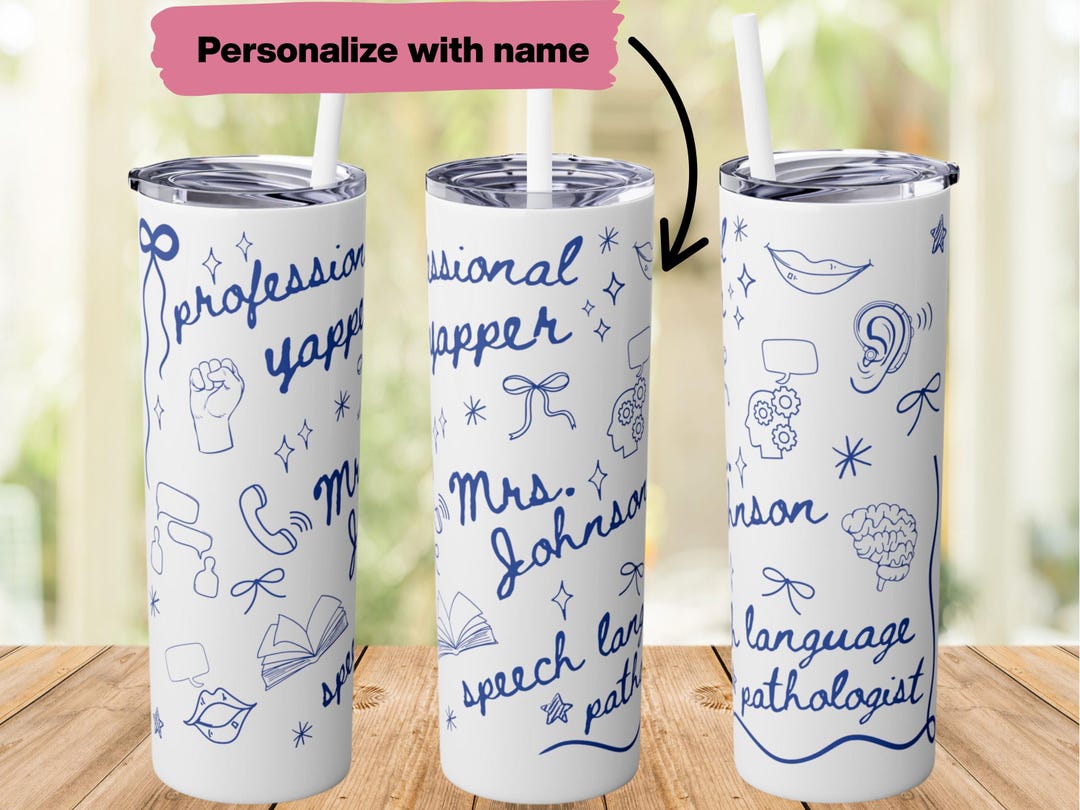 Custom Speech Therapist Tumbler, Custom SLP Gift for Speech Language ...