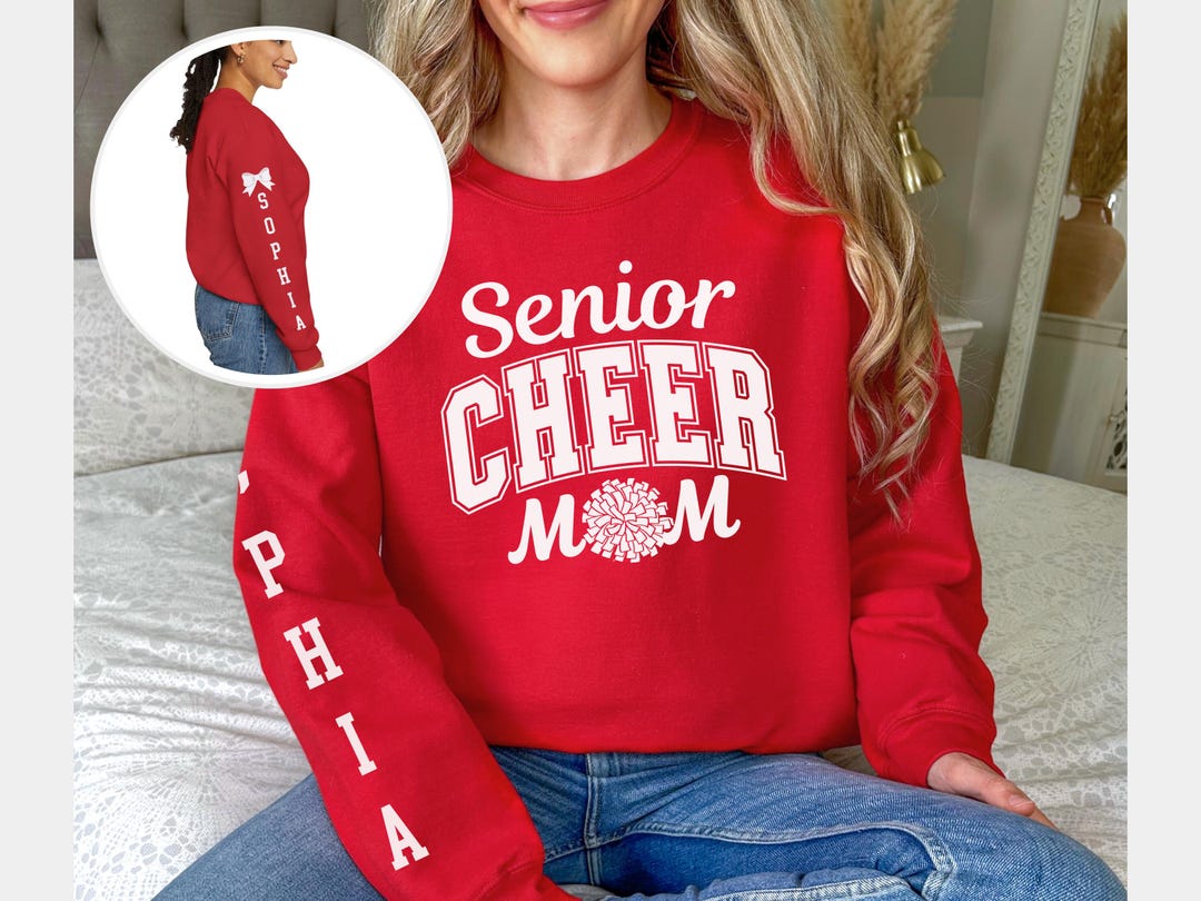Custom Senior Cheer Mom Sweatshirt, Personalized Cheer Mom Shirt With ...