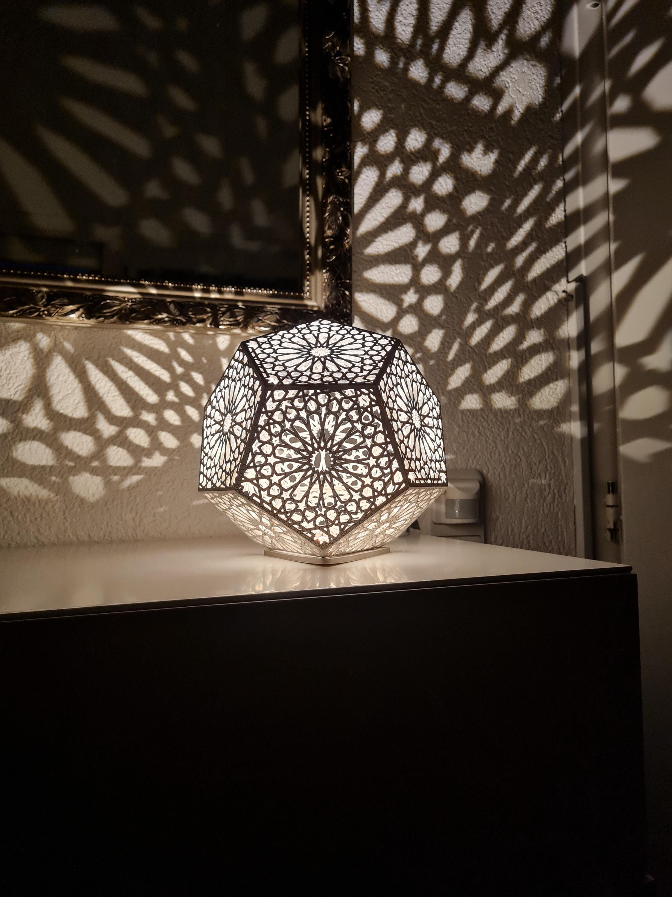 Paper Lantern SVG – Shadow Lamp Cutting File – 3D Paper Lamp Template ...