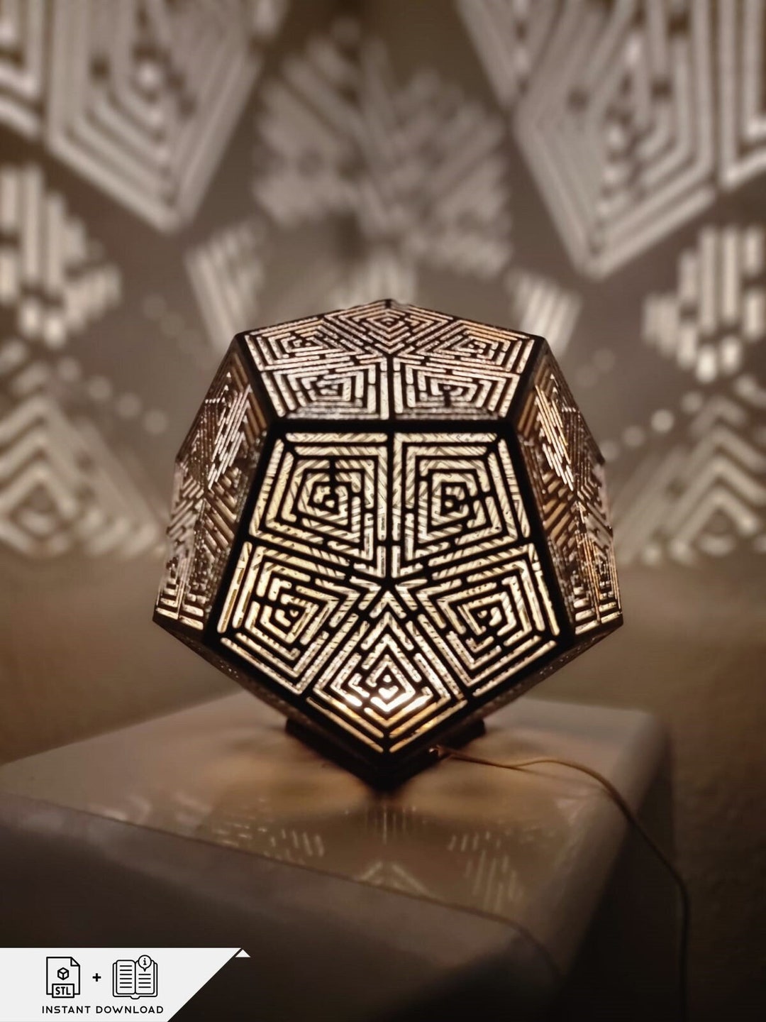 3D Print STL File for Shadow Lamp DIY Home Decor Light Modern Design ...