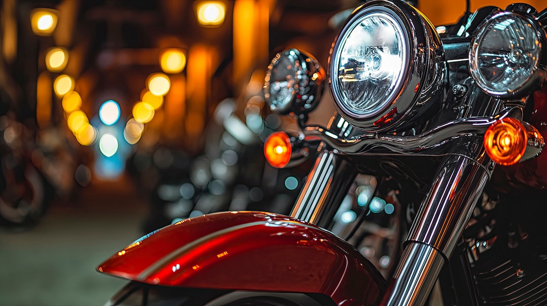 Printable Picture of Chopper Seen From the Front: View of the Headlight ...