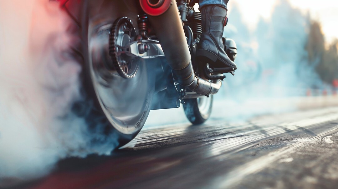 Printable Picture of a Motorcycle Accelerating and Burning Rear Wheel ...