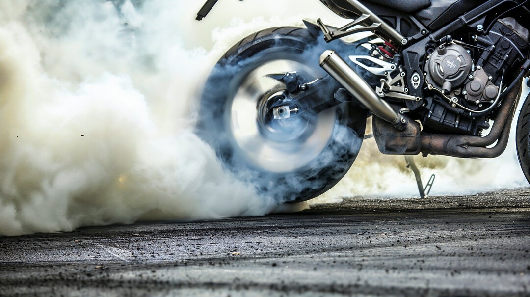 Printable Picture of a Motorcycle Burning Rear Wheel on the Asphalt - Etsy
