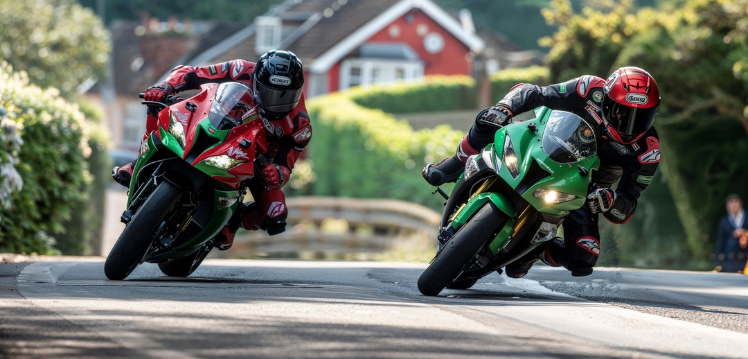 Printable Tableau of the Isle of Man TT Race, Cornering and Two ...